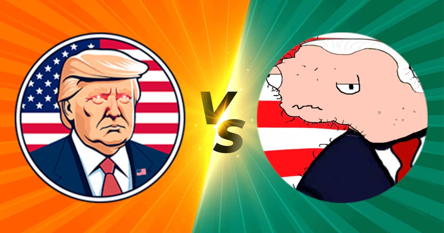 TRUMP vs BODEN: memecoins travam duelo após debate presidencial nos EUA
